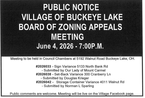 Recent News | Buckeye Lake Village